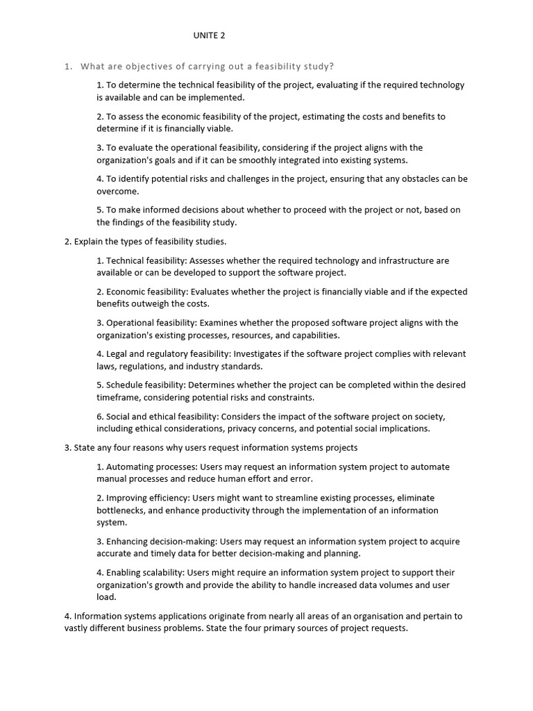 CS 130 Answered Tutorial Unite 2 | PDF | Feasibility Study | Business