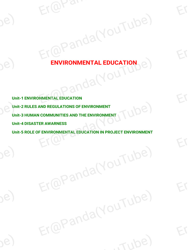 ENVIRONMENTAL Education | PDF