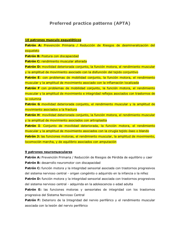 Preferred Practice Patterns Diagnostico | PDF