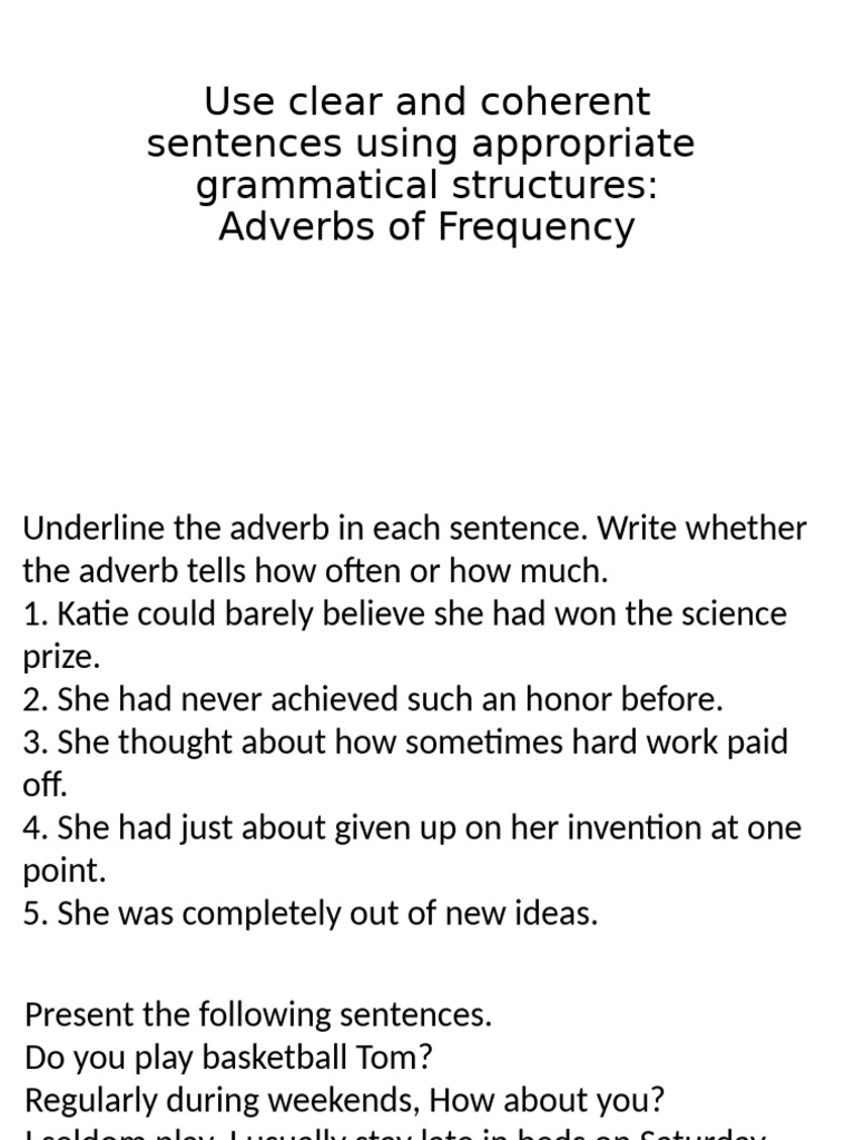 Adverbs of Frequency2 | PDF | Philosophy | Language Arts & Discipline
