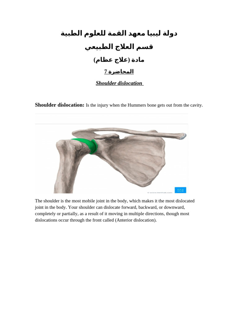 Shoulder Dislocation | PDF | Self-Improvement