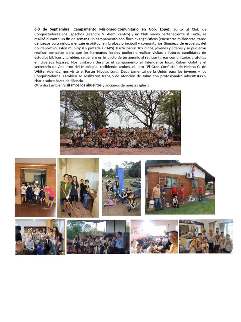 Campamento Misionero en Gob. López | PDF