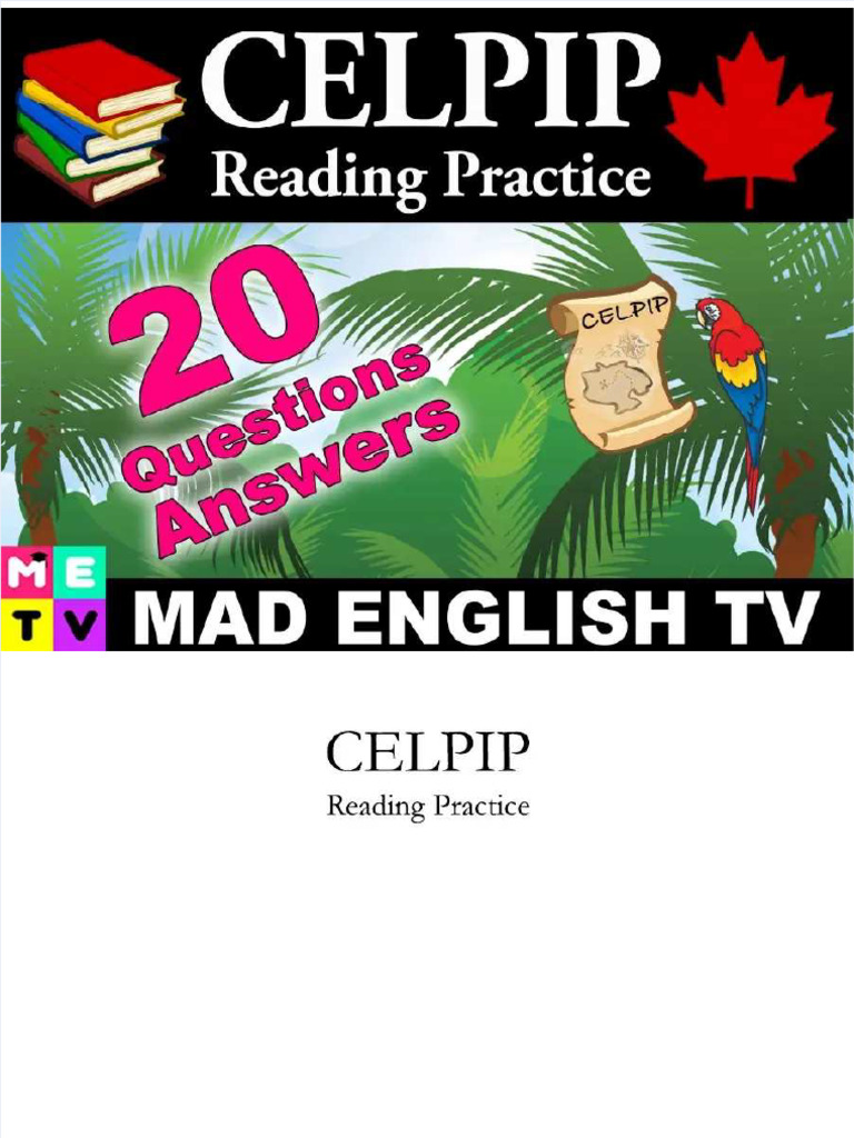 Celpip Reading Practice | PDF