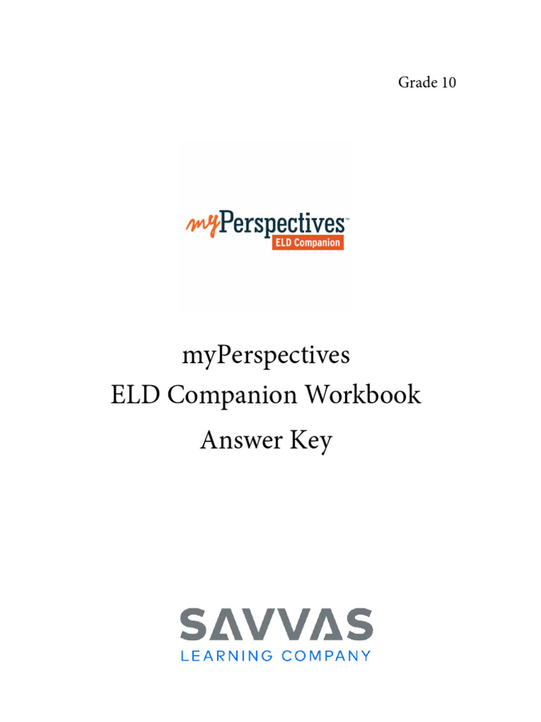 Myperspectives Eld Companion Workbook Answer Key: Grade | PDF | Mirror ...