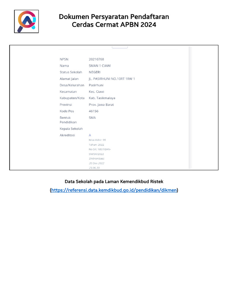 Format Dokumen Persyaratan Apbn-1 | PDF