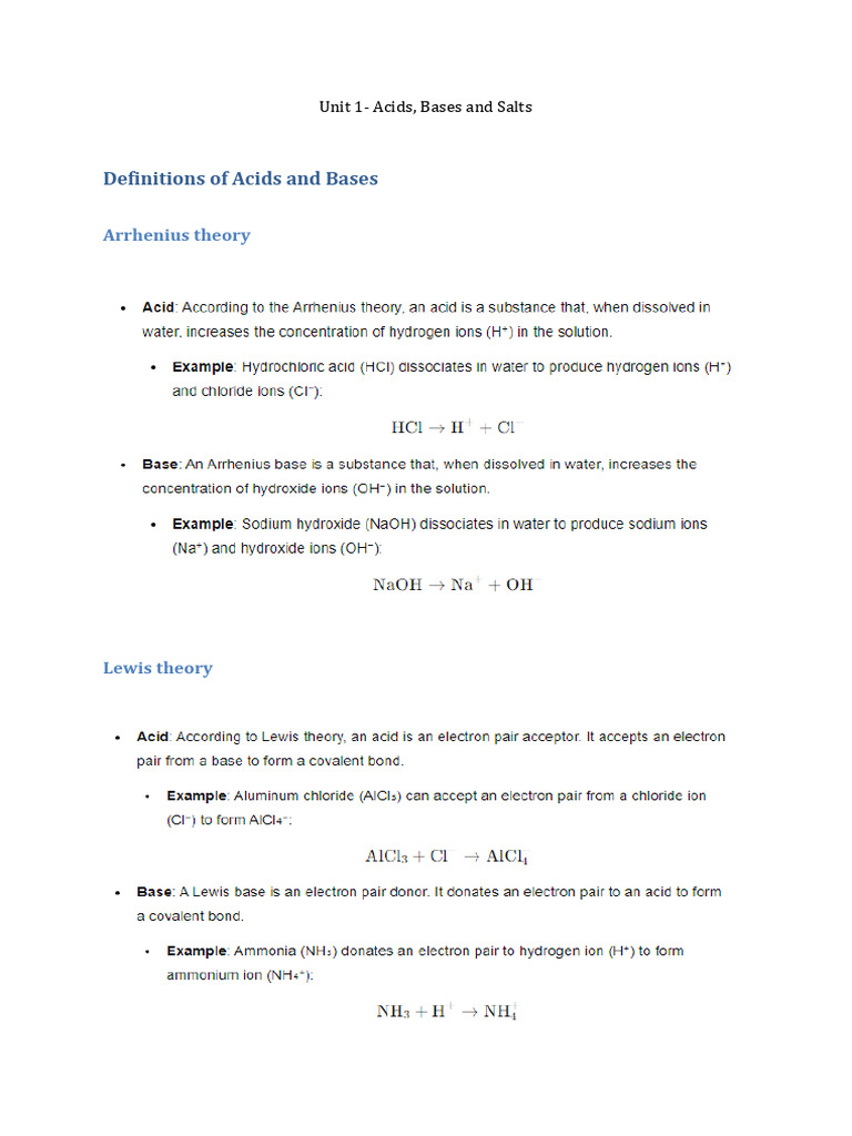 Acids, Bases & Salt Part 1 | PDF | Acid | Chemistry