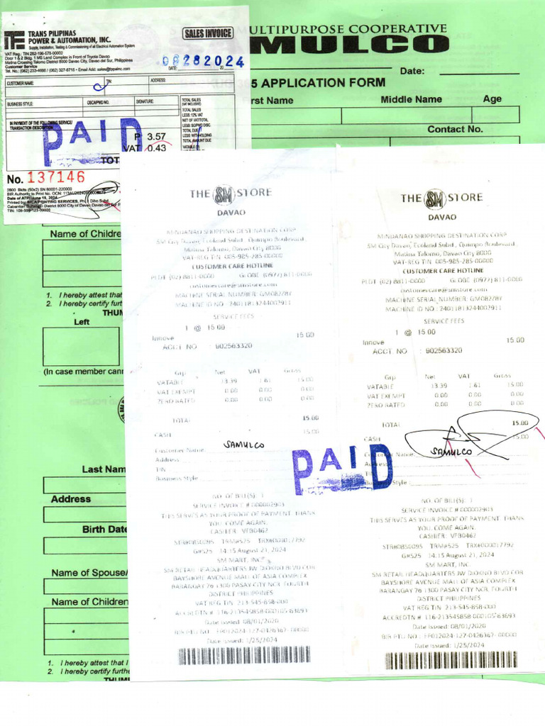 Matina Globe Receipt Service Fee August 2024 | PDF