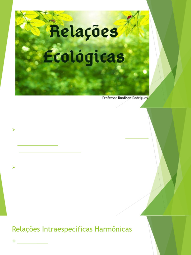 Interações Ecológicas e Amensalismo | PDF | Interações biológicas ...