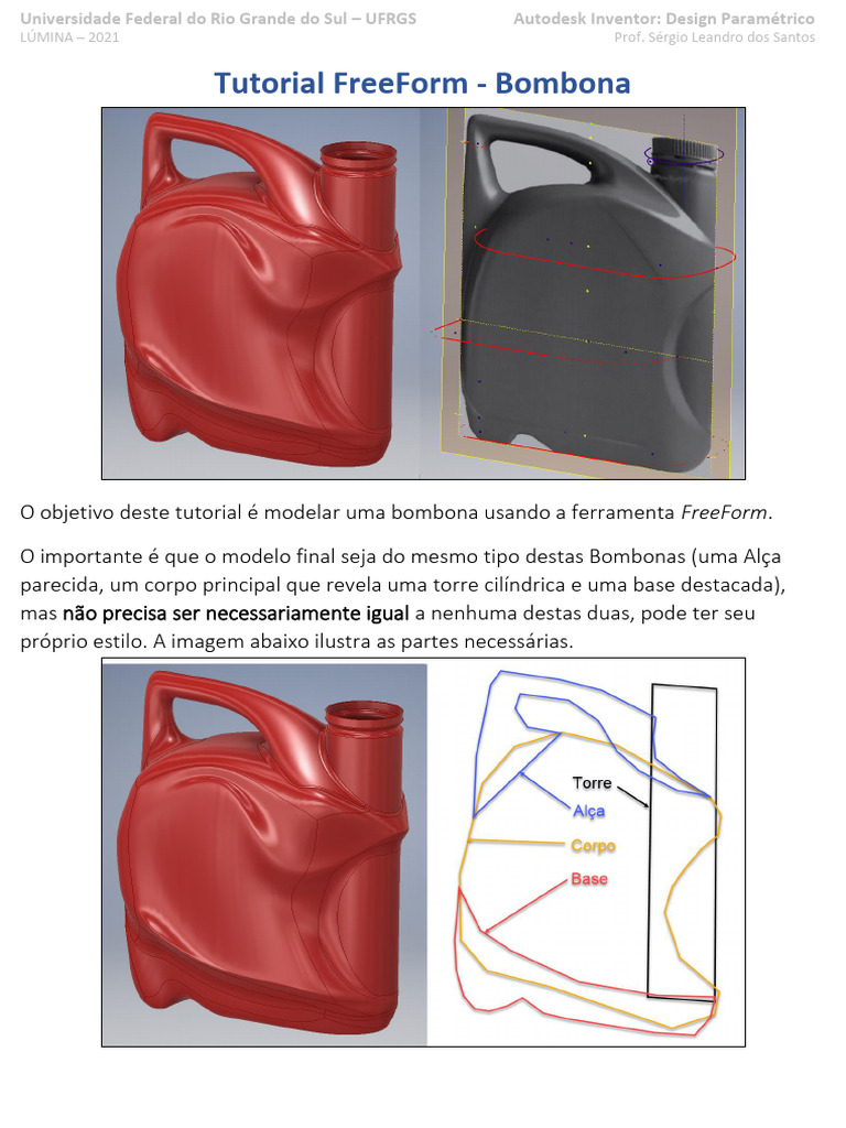 Tutorial Autodesk Inventor: Modelagem Bombona | PDF | Arte