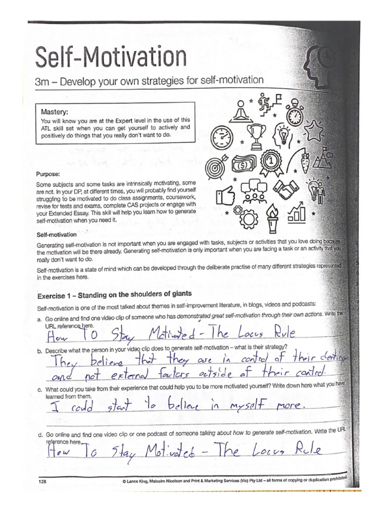 Self-Motivation ATL pg128-129 | PDF