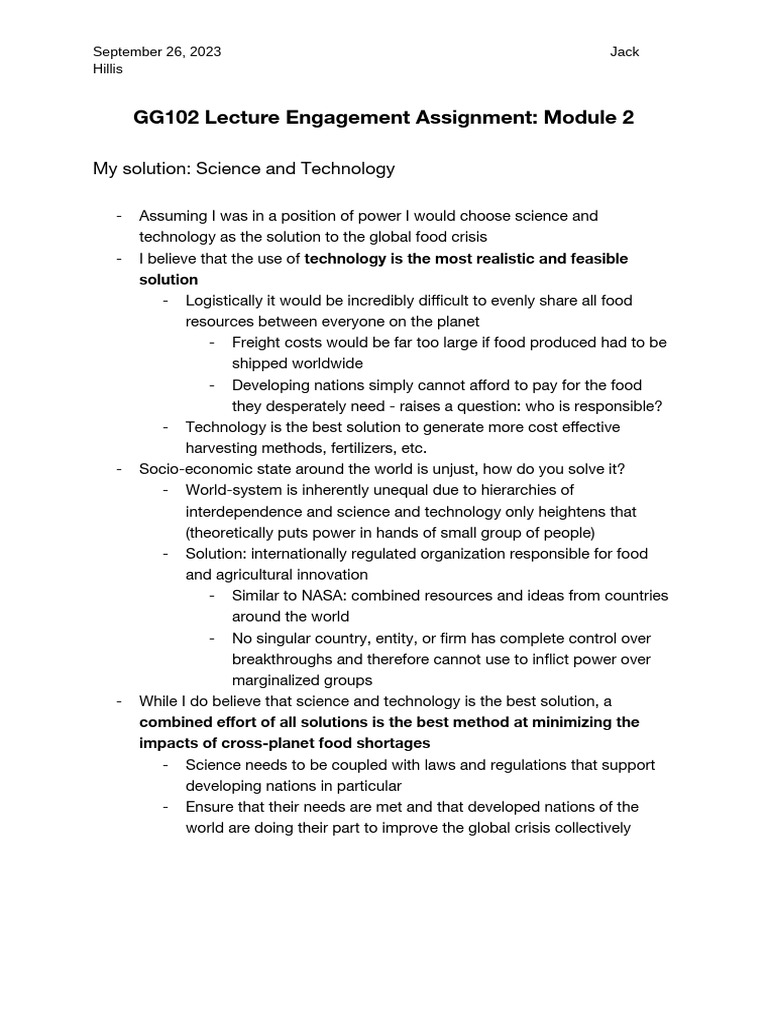 GG102 Lecture Engagement Assignment #2 | PDF