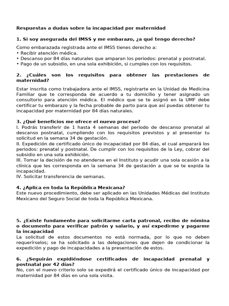 Incapacidad Por Maternidad | PDF | El embarazo | Bancos