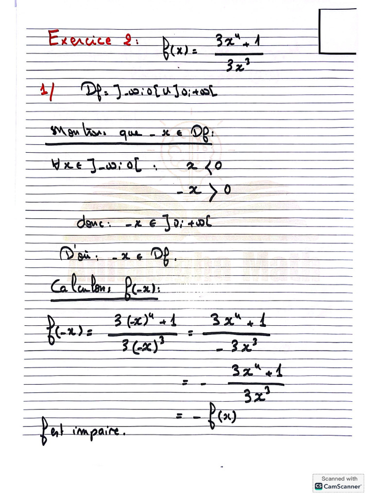 Ex2 Etude Des Fcts | PDF