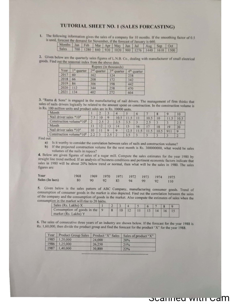 POM All Tutorial Sheets | PDF