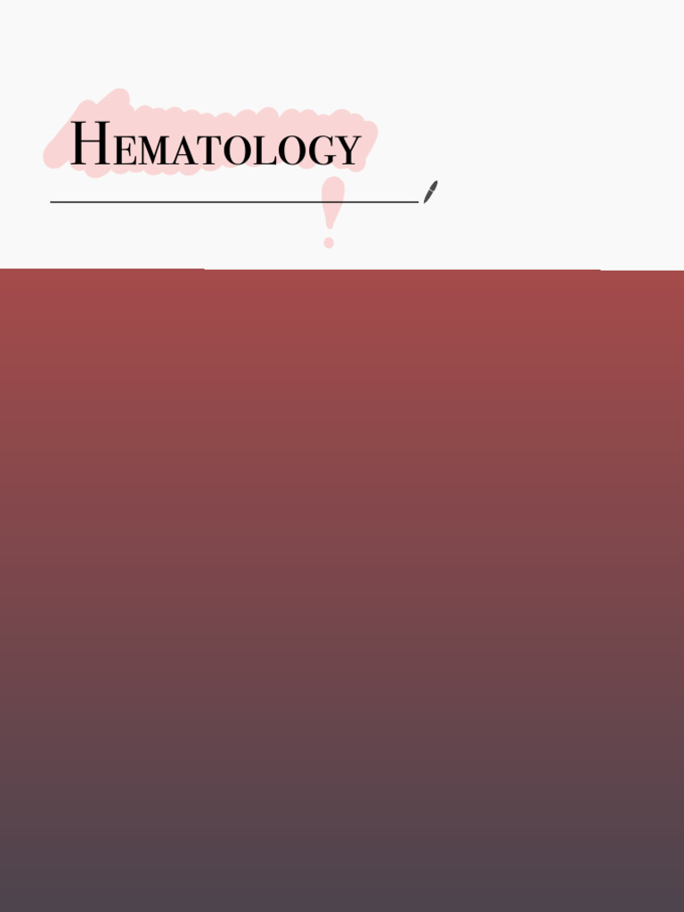 Hematology Pdf Anemia Bleeding