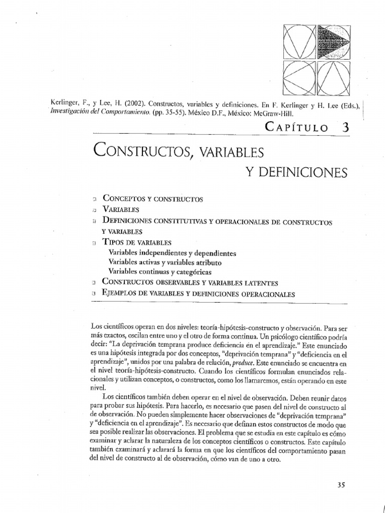 Lectura Constructos, Variables y Definiciones | PDF