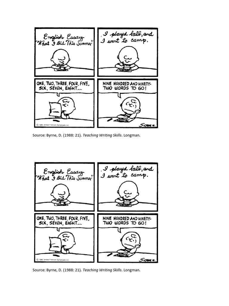 Peanuts Comic Strip - Writing | PDF