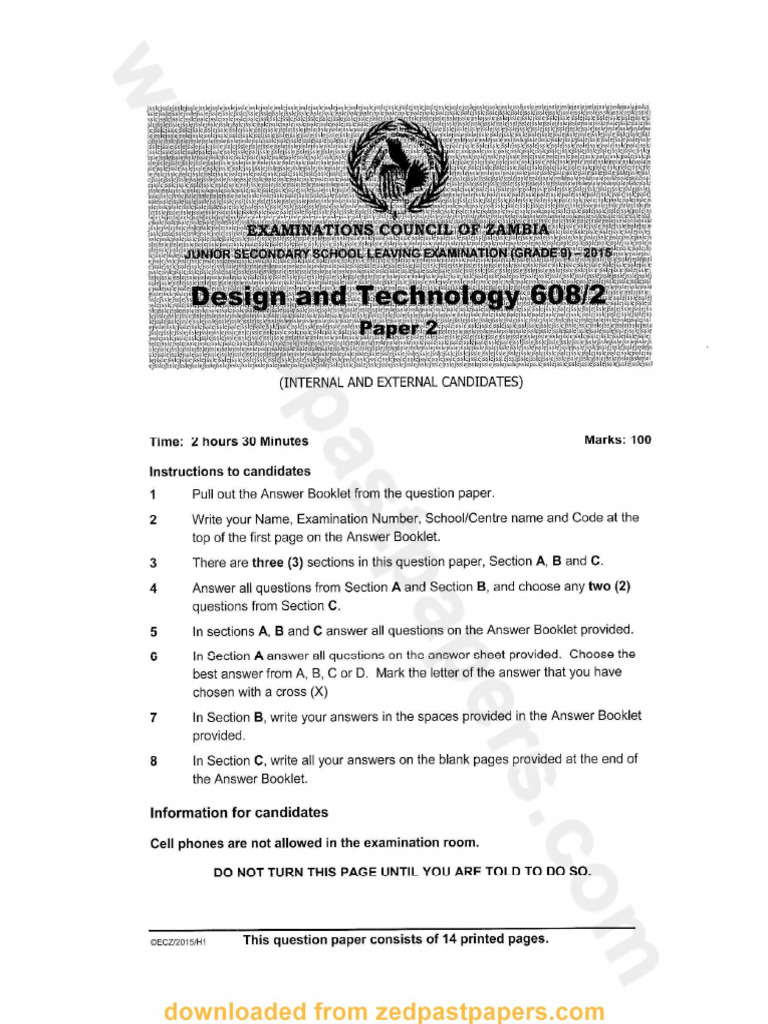 g12 Design Technology p2 2015 | PDF