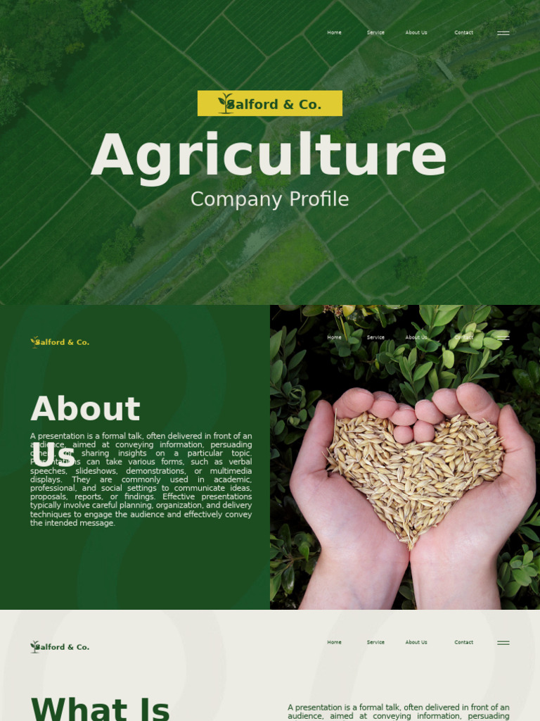 Green Creative Agriculture Company Profile Presentation | PDF ...