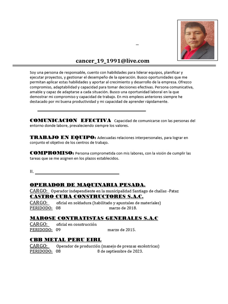 VIDAL CV 2024 - Merged | PDF | Documento de identidad | Información