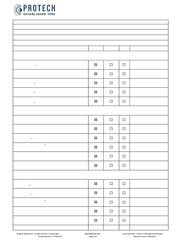 10BBT10 Switchboard Components Check Sheet | PDF | Electrical Equipment ...