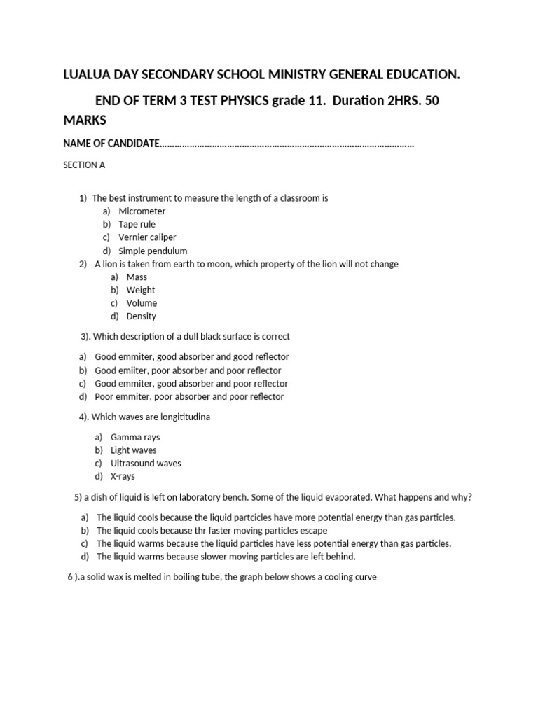 Physics G11 TERM 3 | PDF | Waves | Liquids