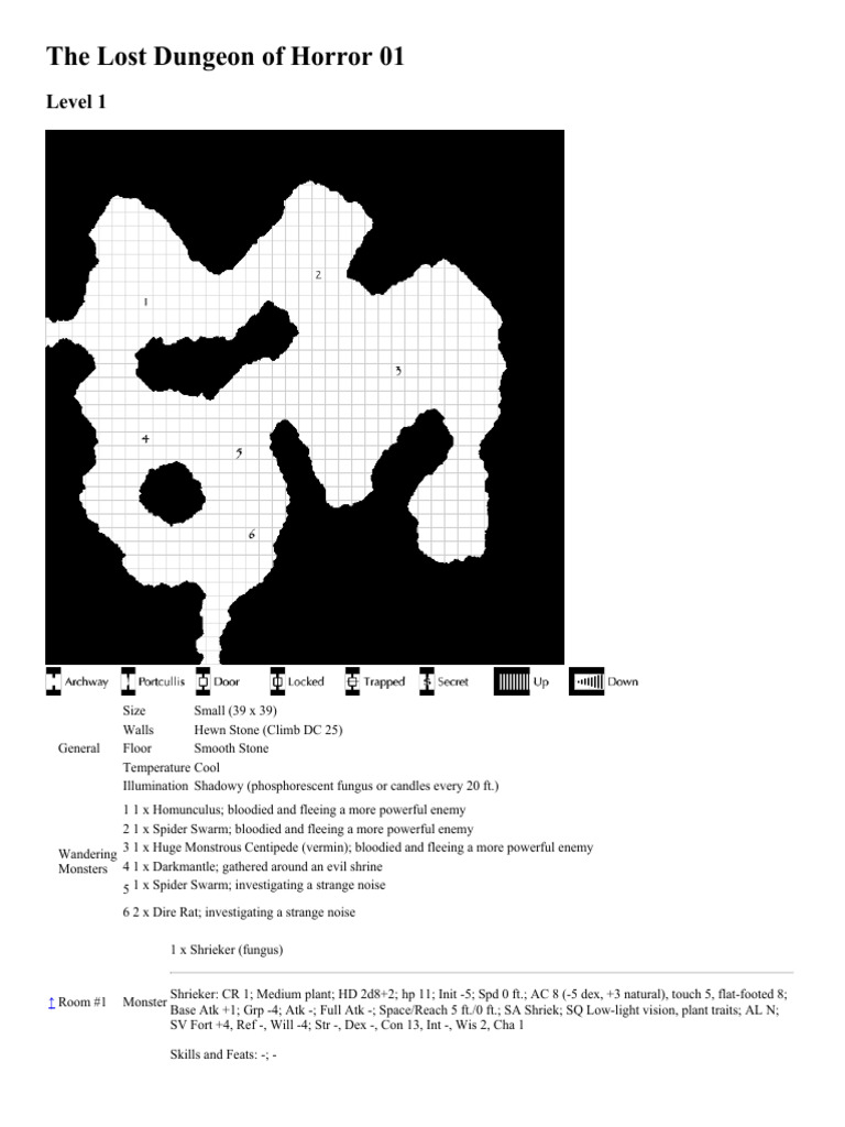 The Lost Dungeon of Horror 01 | PDF | Gary Gygax Games | D20 System