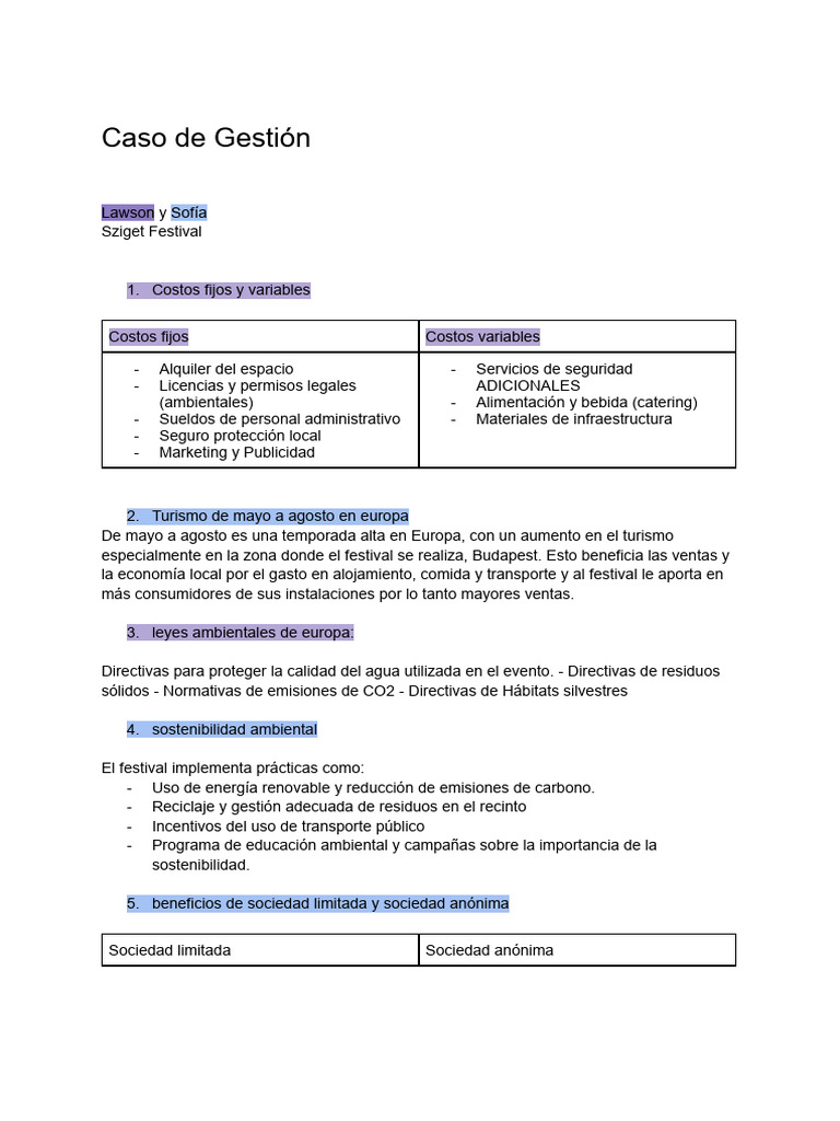 Caso Semestral Gestion | PDF | Turismo | Sustentabilidad