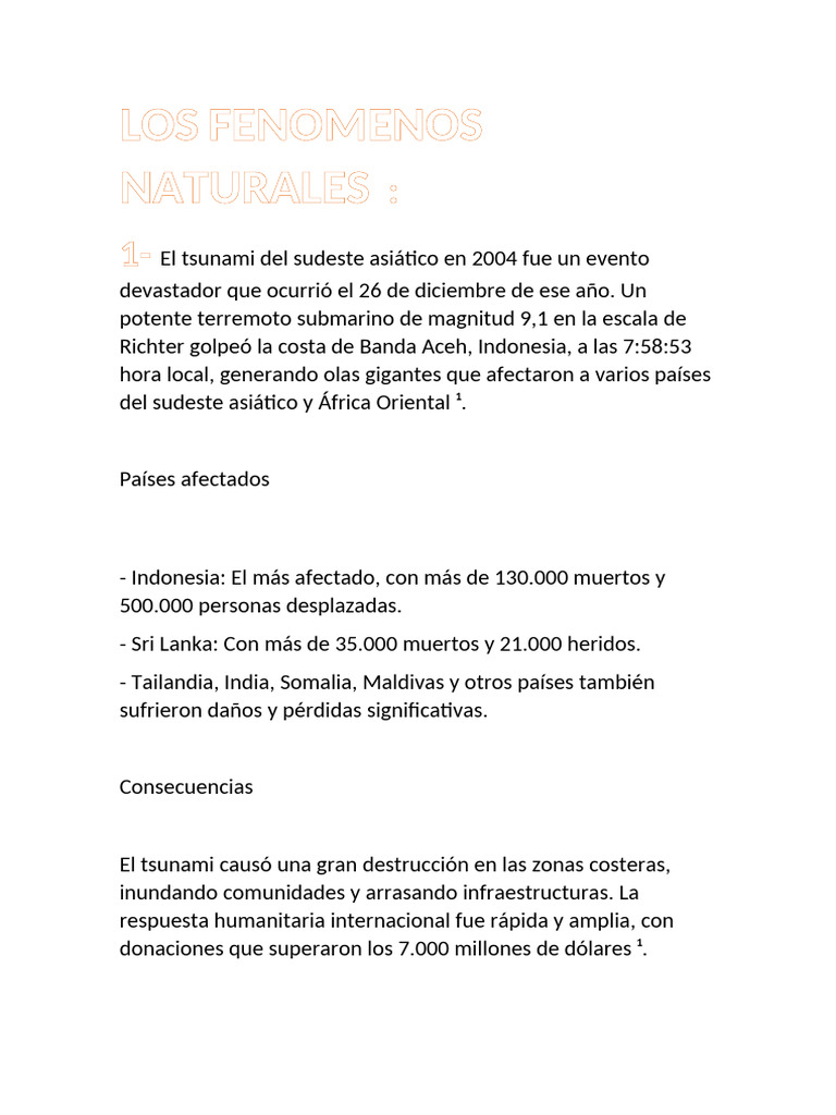 Fenomenos Naturales | PDF | Huracan Katrina | Tsunami