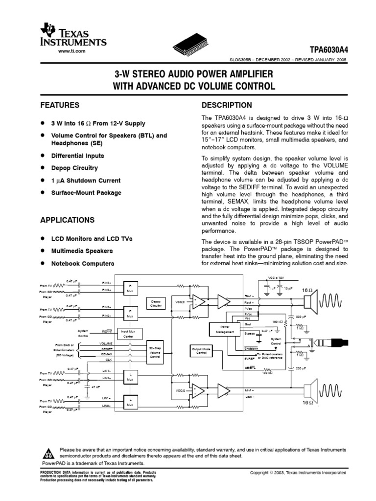 Tpa 6030 A 4 | PDF | Electrical Engineering | Manufactured Goods