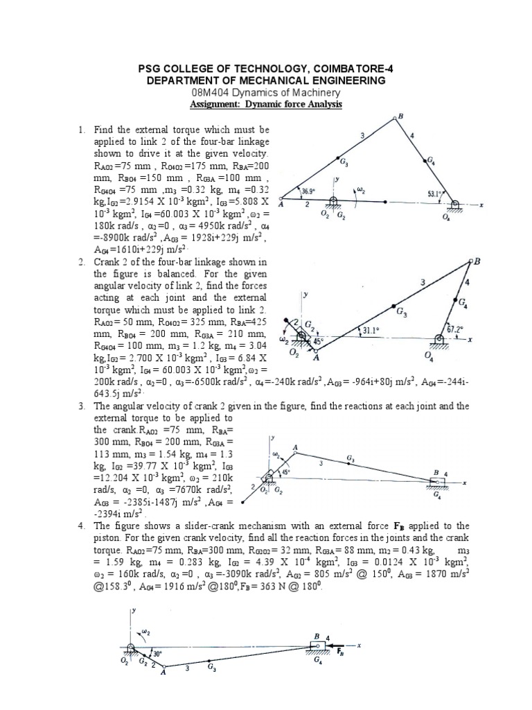 Dynamic Force Analysis | Mechanical Engineering | Motion (Physics)