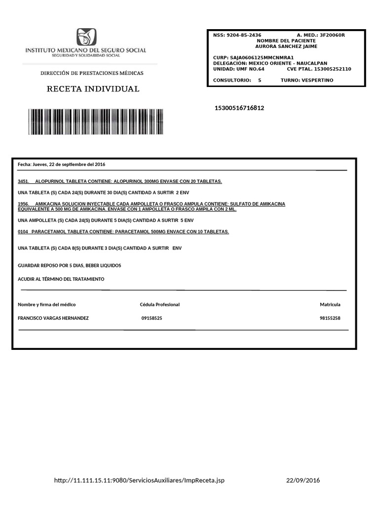 Receta IMSS Editable | PDF
