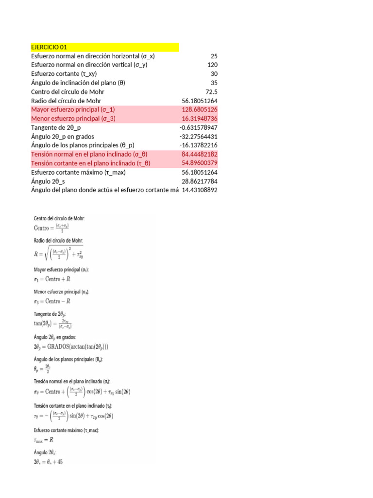 Circulo de Morh Av | PDF | Esfuerzo cortante | Física Aplicada e Interdisciplinaria