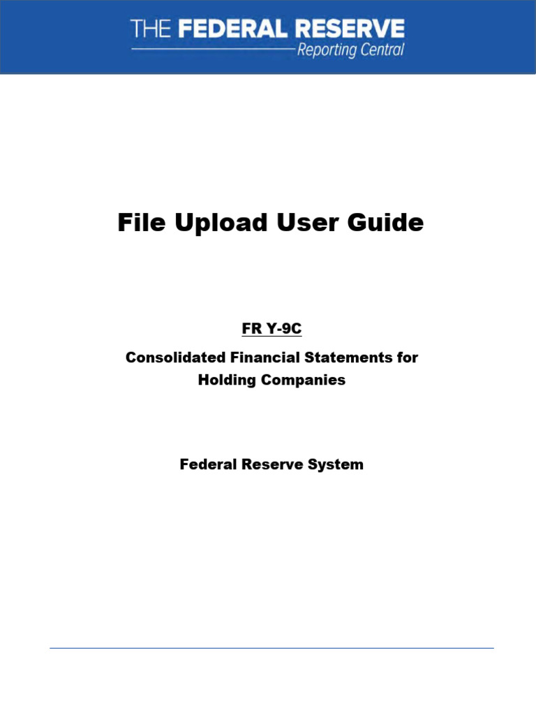 FR Y-9C File Upload Guide | PDF | Spreadsheet | Credit
