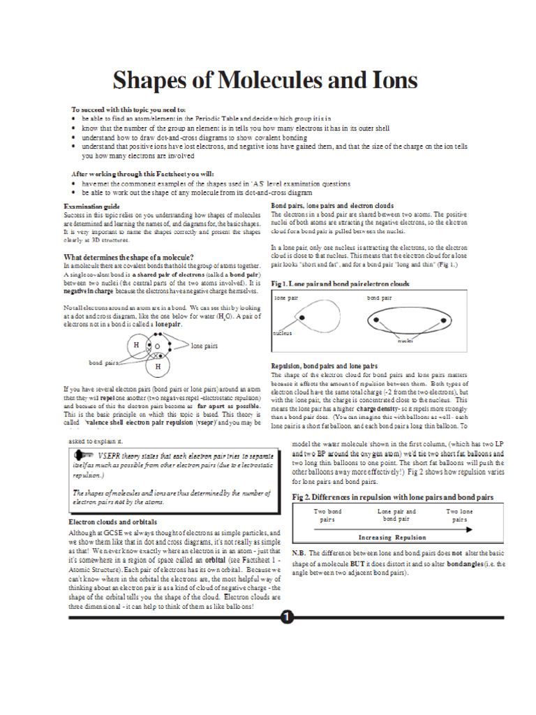 VSEPR Handout | PDF