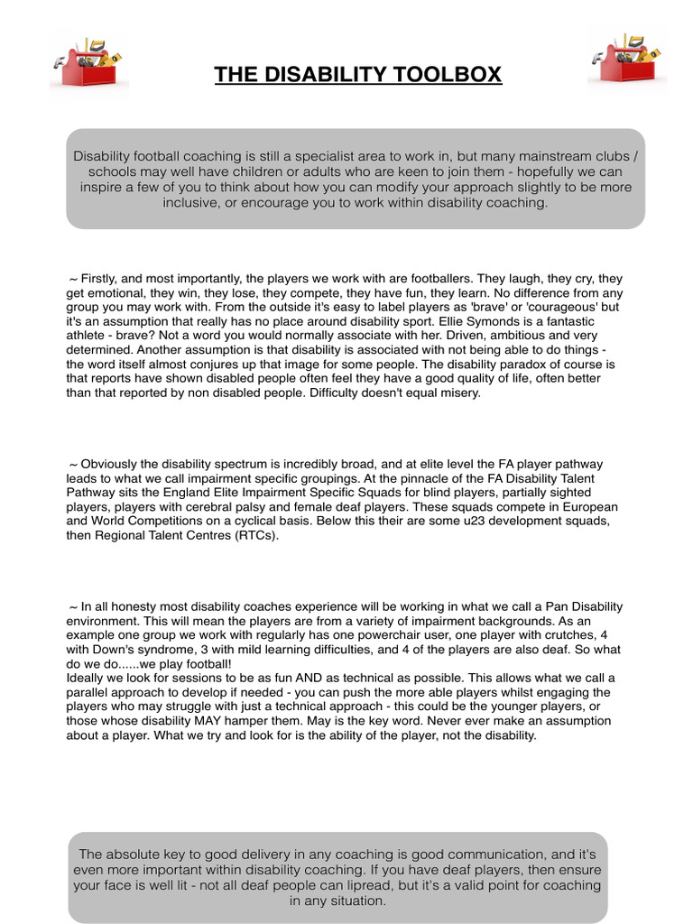 Disability Toolbox (1) | PDF | Disability