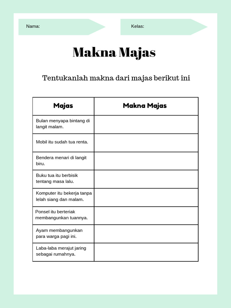 Lembar Kerja Makna Majas | PDF