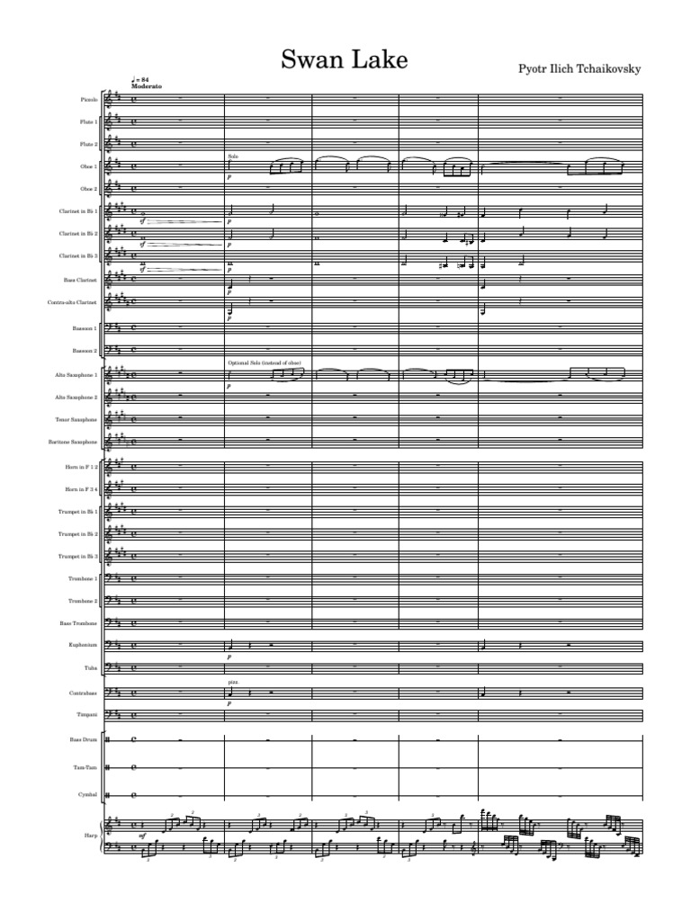 Swan Lake For Concert Band | PDF | Musical Instruments | Aerophones