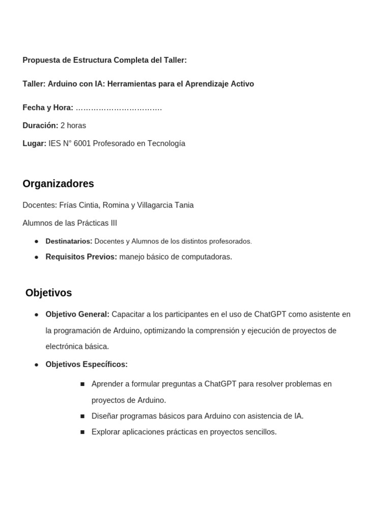 Plantilla de Taller Modelo 2024 | PDF | Inteligencia artificial ...