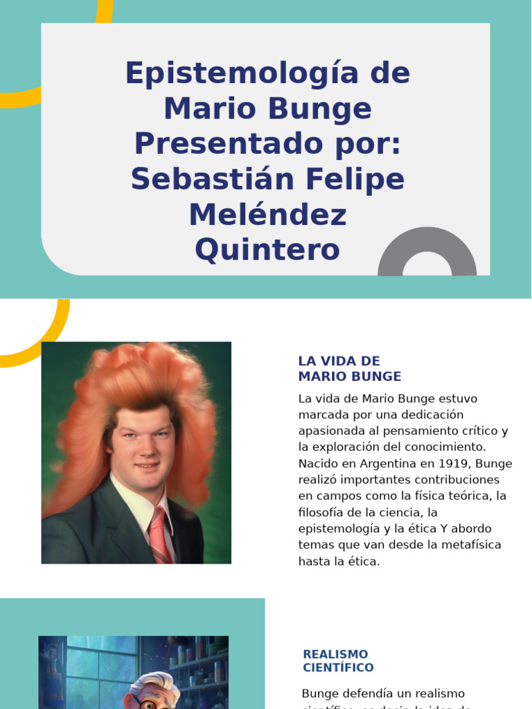 Epistemología de Mario Bunge Sebastián Meléndez | PDF