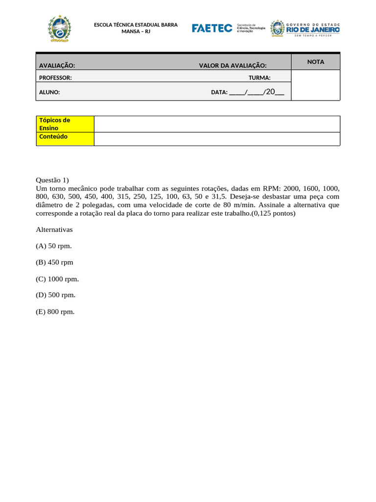 Lista de Exercicios 2 | PDF