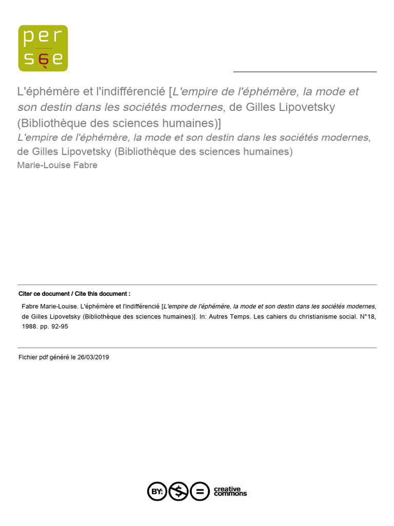 L'empire de l'éphémère et la mode | PDF | Mode | Publicité