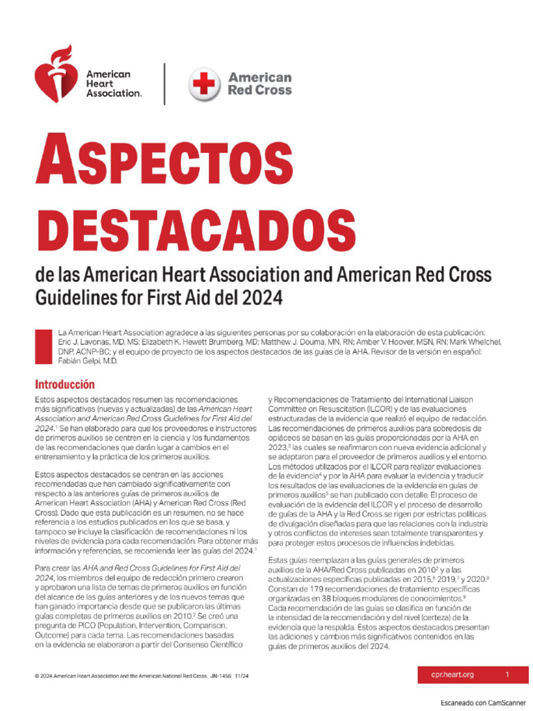 AHA-2024-Primeros Auxilios | PDF