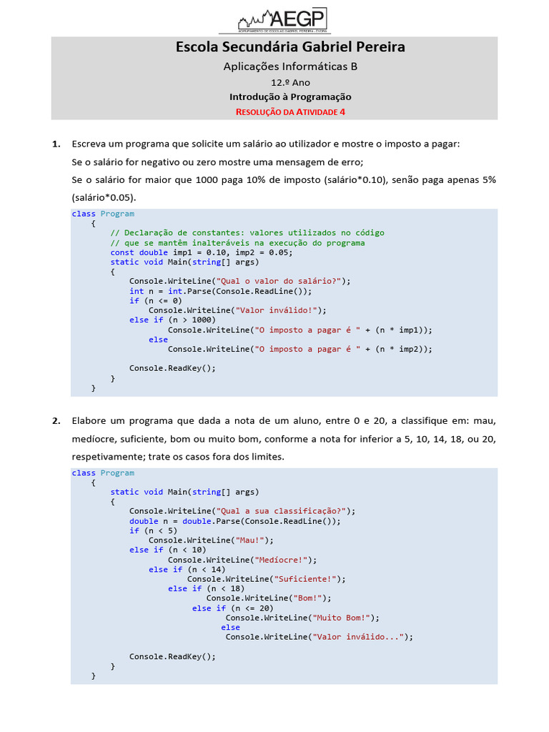 Atividade4 Resol | PDF