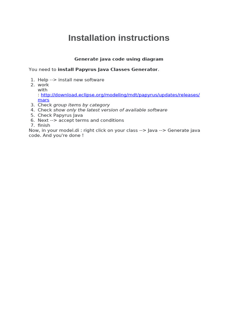 Week04 - Papyrus Setup Notes | PDF | Java (Programming Language ...