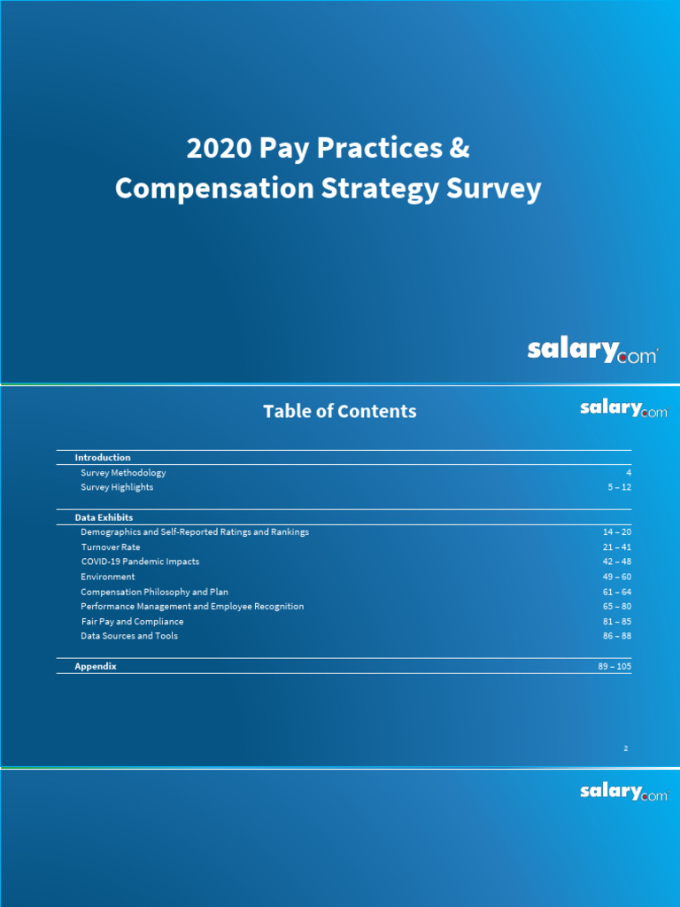 2020 Pay Practices and Compensation Strategy Survey FINAL | PDF ...