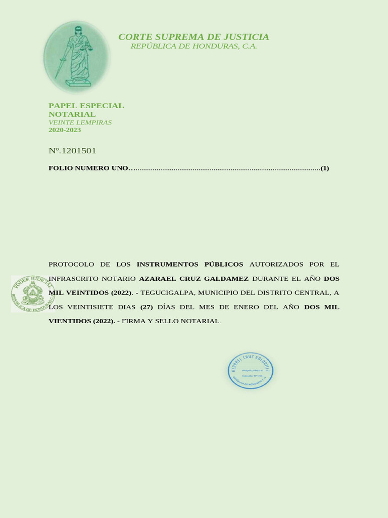 Protocolo Notarial en Honduras 2022 | PDF | Honduras | Documento de ...