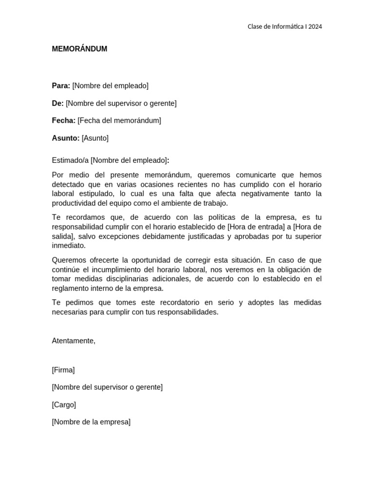 Plantilla Memorando | PDF