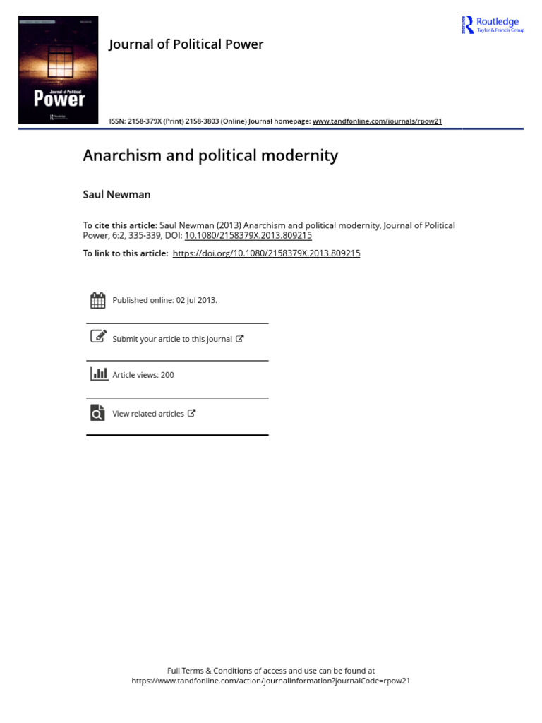 Anarchism and Political Modernity | PDF | Anarchism | Individualism
