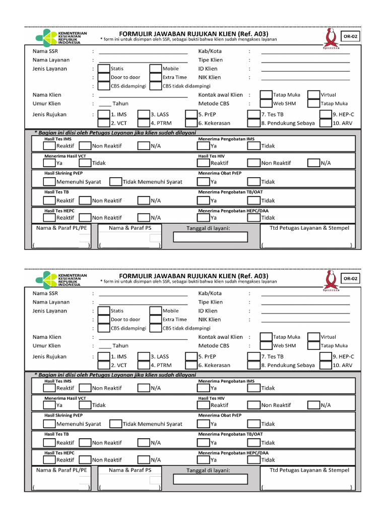 Formulir Rujukan (OR-02) | PDF